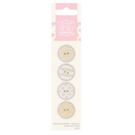 Set 4 nasturi - Spots & Stripes Pastels - Galben - Casa Retro